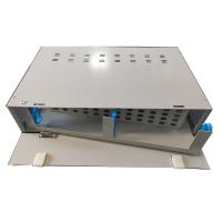 Quality Grey 48 Port Patch Panel 2U SC Fiber Optic Distribution Box Rotation Type for sale