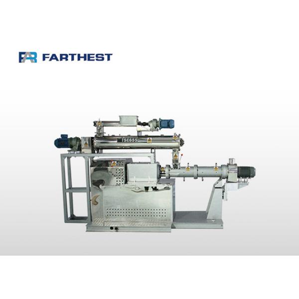 Quality Double Screw Floating Fish Feed Making Machine , Aqua Feed Steam Extruder for sale