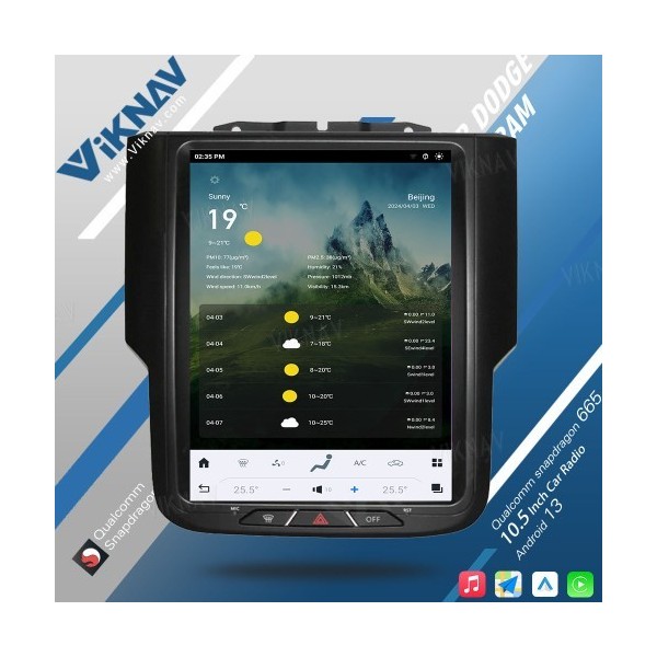 Quality VIKNAV 10.5 inch For Dodge Ram 1500 (2013-2018) Automatic Touch Screen Android for sale