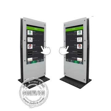 Quality Pcap Touch Screen Digital Signage Dual Screen Totem Computer Kiosk Double Side for sale