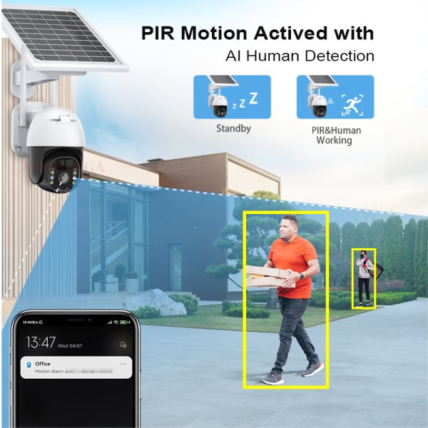 Quality 2.1kg 4G Solar Security Camera 5 Inch Solar Energy Monitor for sale