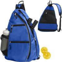 Quality Unisex Tennis Racket Bag Multi Pocket Polyester Black Crossbody Bag for sale