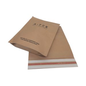 Quality 370x450mm Biodegradable Paper Bags 80mm Flap Recycled Kraft Paper Bags for sale
