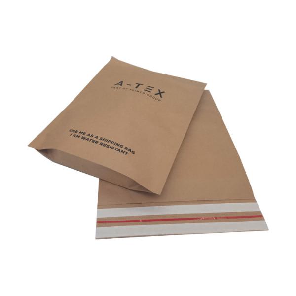 Quality 370x450mm Biodegradable Paper Bags 80mm Flap Recycled Kraft Paper Bags for sale