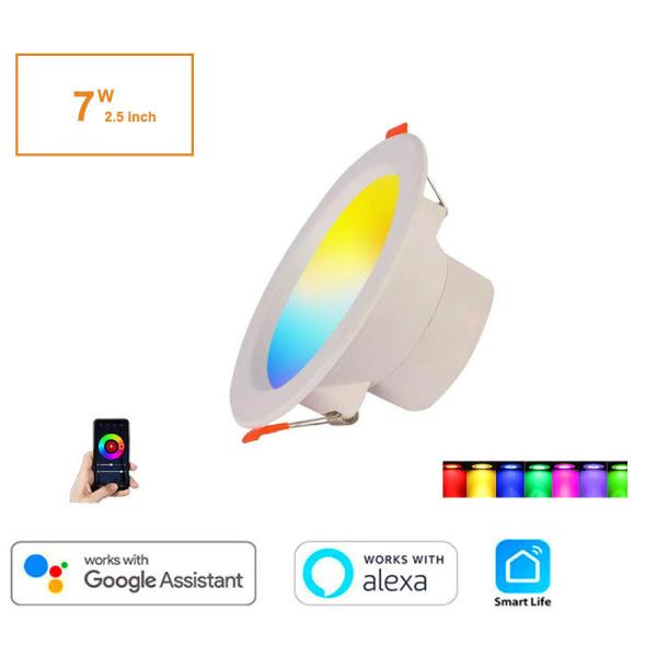 Quality Multicolor Smart Led Downlight with Wifi Tuya App Control and Rgbcw Dimming for sale