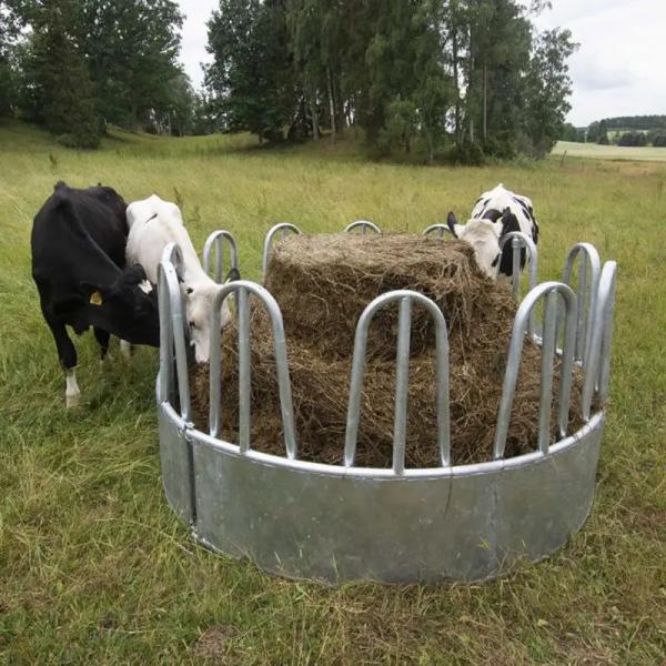 Quality 1.75m Galvanized Round Feeder Round Metal Cattle Feeder For Pasture for sale