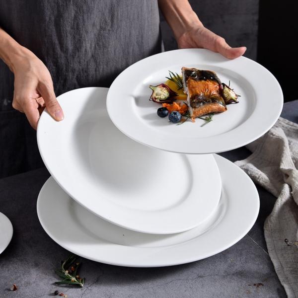 Quality Stocked White Ceramic Dinner Plates for Restaurant Hotel Dinnerware Collection for sale
