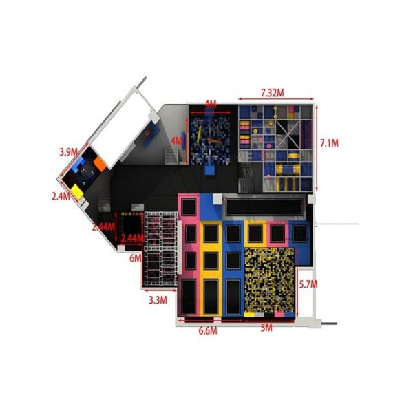 Quality Large Indoor Commercial Trampoline Park Playground Equipment With Jump Platform for sale