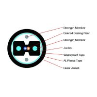 china Flexible Design Armored Optical Fiber Cable 2 Core Bow Type Drop Cable
