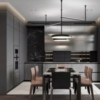 Quality Contemporary Wood Veneer Luxury Kitchen Cabinets / Upper End Kitchen Cabinets 16 for sale