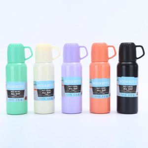 Quality Vacuum Insulated Water Bottle Thermo With Cup 648ml / 22oz Stainless Steel for sale