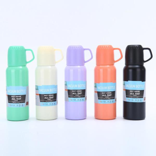 Quality Vacuum Insulated Water Bottle Thermo With Cup 648ml / 22oz Stainless Steel Thermal Water Bottles Water Thermo Flask Thermo For Hot And Cold Drinks Coffee Water for sale