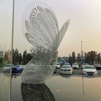 Quality Butterfly Metal Water Fountain Sculpture Tube Woven Stainless Steel Wire for sale