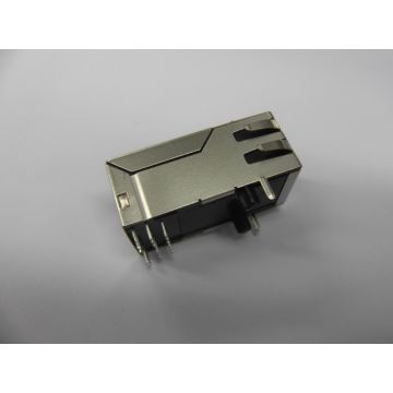 Quality 12 Pin Shielded 1000 BASE - TX Industrial Integrated Magnetics RJ45 Connector, for sale