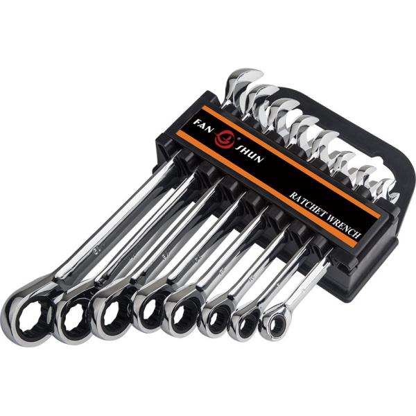 Quality 8PCS 72T High Hardness Fixed Combination Ratchet Wrench Set for sale