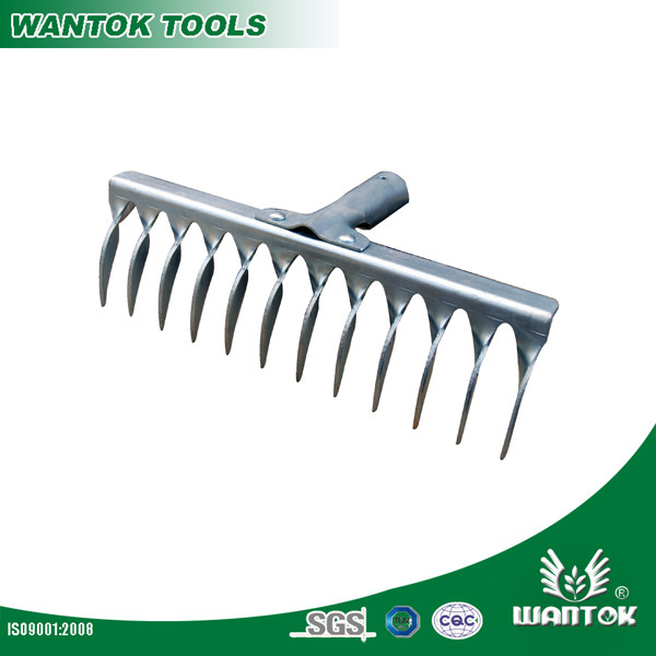 Quality Professional Customized Handle Galvanized Steel Garden Rake Head for Lawn for sale