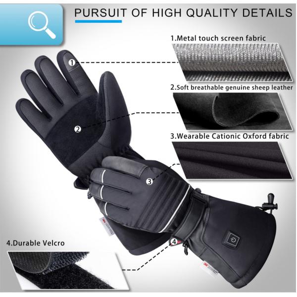 Quality Electric Unisex Rechargeable Heated Gloves 2200mA Waterproof for sale