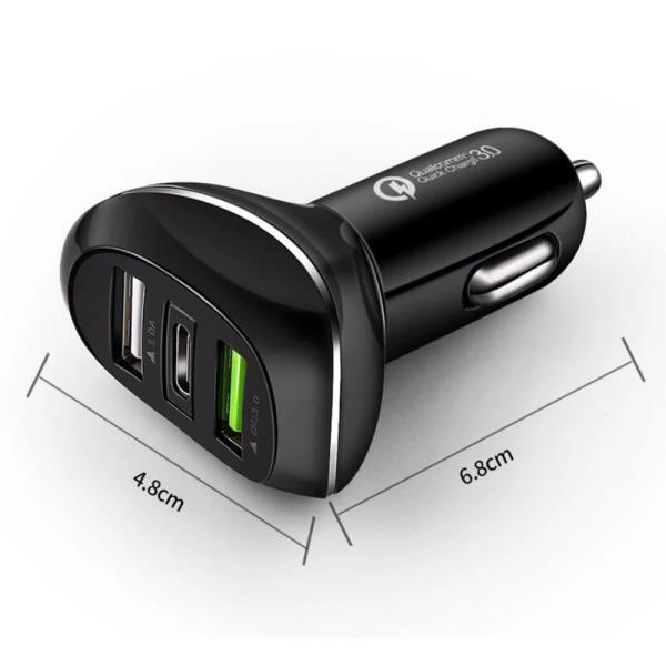Quality 3 Ports Fast Charging Car Adapter for sale