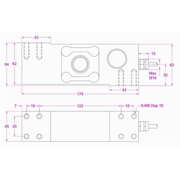 Quality 0-600kg Stainless steel load cell for 800x800mm platform weight measurement for sale