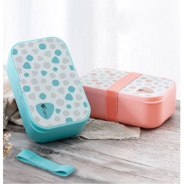 Quality Customer Logo Eco Lunch Box Bottle One Layer 1000ml BPA Free with Elastic Nylon Strap for sale