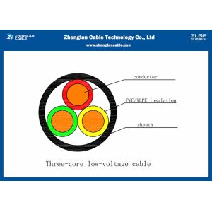 Quality 0.6/1Kv Unarmoured LV Power Cable , 3 Cores Insulated Cable for IEC60502 （CU/PVC for sale