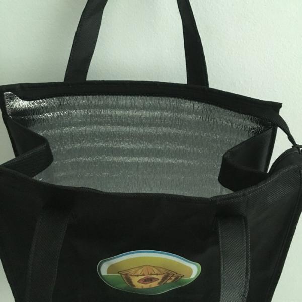 Quality TPCB023 Waterproof Cooler Bag Black Hot Transfer Printed Non Woven for sale