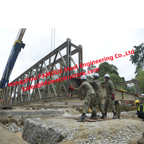 Quality Modular Military Bailey Bridge , Army Surplus Bridges Emergency Rescue Steel Structure Construction for sale