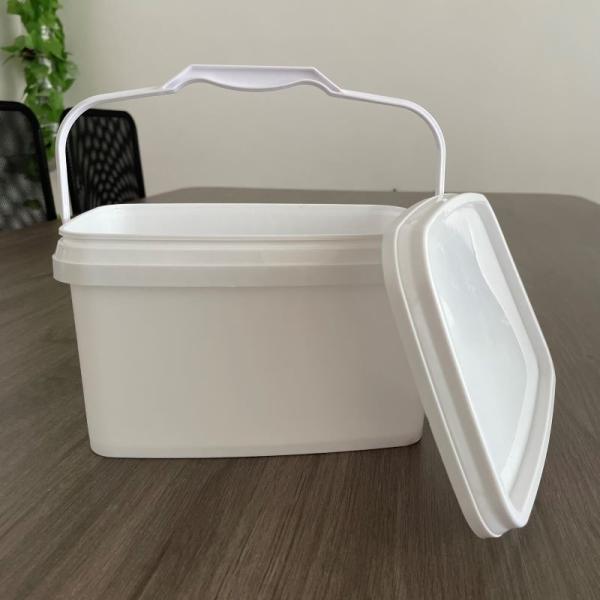 Quality 3L Square Bucket Pail with Blue Silk Screen/Heat Transfer/IML Printing for sale