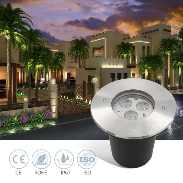 Quality Underground LED Parking Light 3W 6W 9W COB LED Garden Lights Outdoor With Stainless Steel Trim for sale