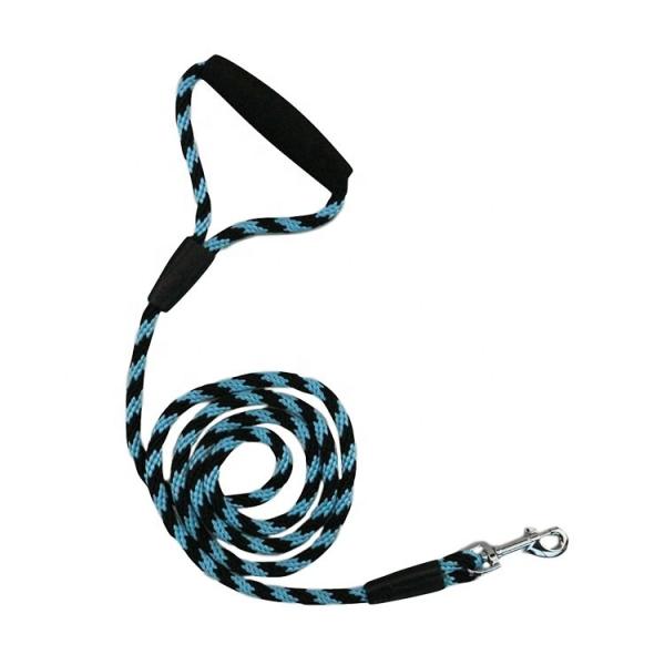 Quality Custom Polyester Pet Traction Rope Metal Clips Double Dog Leash for sale