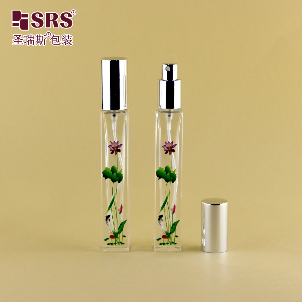 Quality GSB2-10ML Square Luxury High End Thick Bottom Clear Transparent Glass Bottle for sale