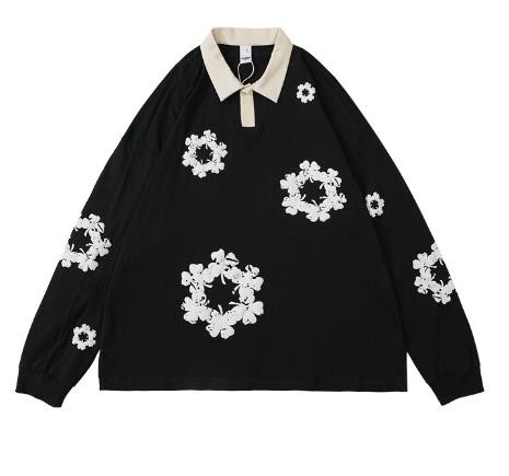 Quality Small Quantity Clothing Manufacturer Casual Long Sleeve Puff Print Snowflake for sale