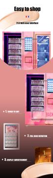Automatic Beauty Cosmetics Vending Machines LED Lighting Custom Stickers Display Window