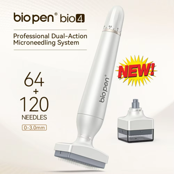 Quality Bio4 Professional Microneedling Derma Pen with Four-Level Adjustable Microneedling 120 Pins and Stainless Steel/Titanium Needles for Precise Skincare for sale