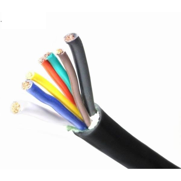 Quality 7 Core Black Jacket 5C Way Pin Trailer Lighting Cable with Annealed Copper for sale