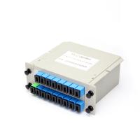 China Rack Mount Plc Splitter ABS Box SC UPC Connectors Cassette Type 1X16 Optical Fiber Splitter for sale