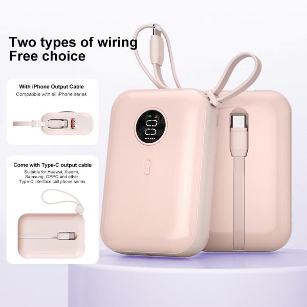 Quality Universal Compatibility Mini Power Bank With Lightning Cable for sale