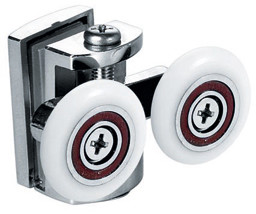 Quality Shower Room Metal Sliding Door Rollers anti rust With Double 22-26mm Wheels for sale
