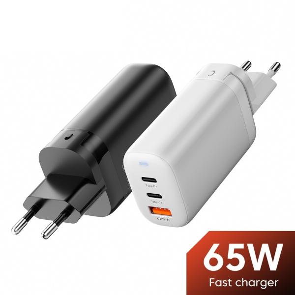 Quality 65W USB Type C GAN Wall Charger EU Plug for Fast Charging Laptops and Phones for sale