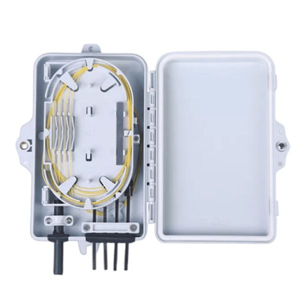 Quality 4Port Fiber Optic Terminal Box SC Simplex SM Cables White Waterproof IP-66 for sale