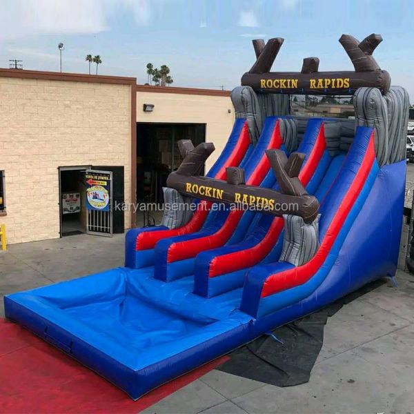 Quality Popular Inflatable Combo Bouncy Jumping Castle with Rock Red Waterslide and Big for sale