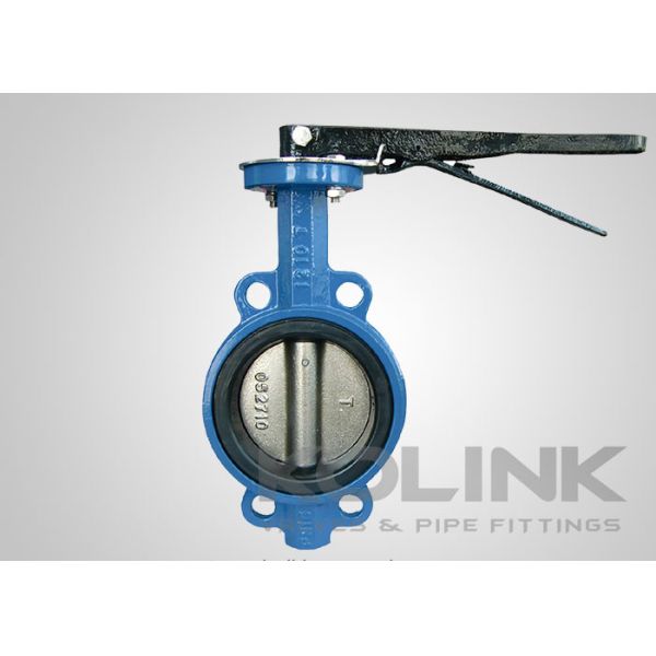 Quality Cast Iron Wafer Butterfly Valve Class150 PN16 Resilient Seated for sale
