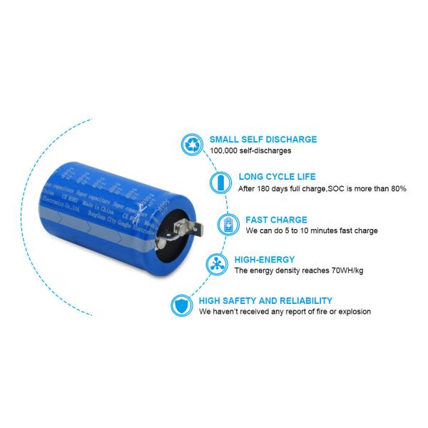 Quality Super Capacitors Lug 2.7 Volt 500 Farad Replace Batteries Through Hole for sale