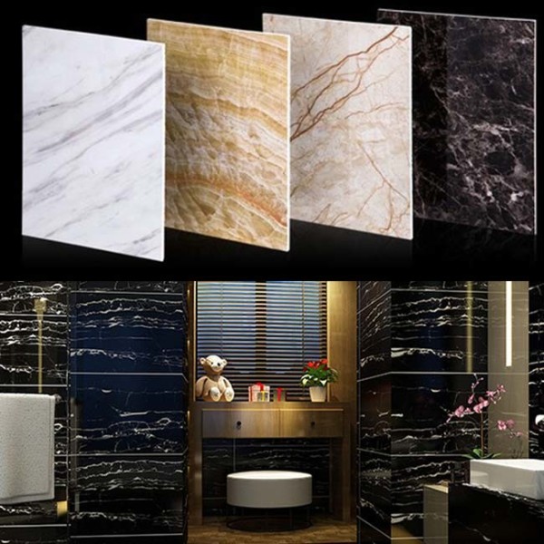 Quality 1220×2440mm Waterproof PVC Marble Sheet for Interior Wall Cladding for sale