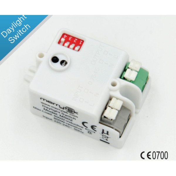 Quality MS02 IP20 Daylight Switch Sensor ON / OFF Function Built In LED Lighting for sale