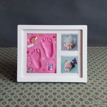 Quality Ornament Keepsake Picture Frame 28X23CM Handprint and Footprint Frame Kit for sale