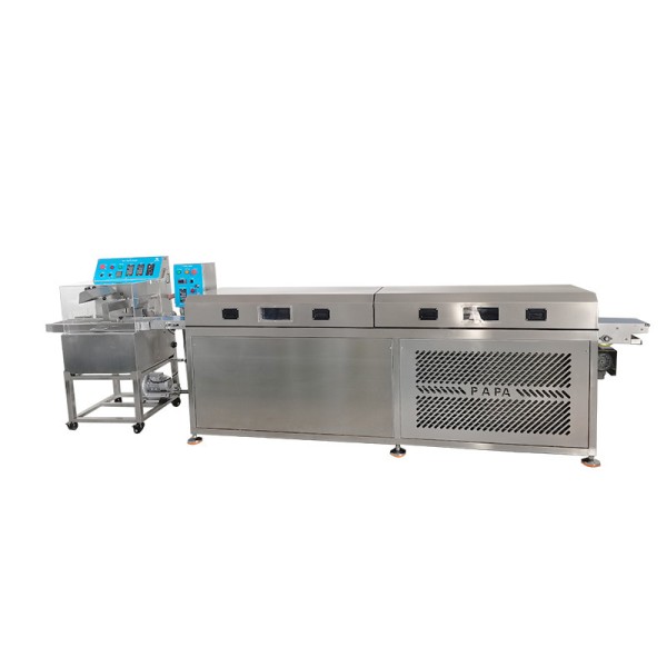 Quality PE8 Commercial Fan Cooling Chocolate Enrober Machine Donut 3.2m Tunnel for sale