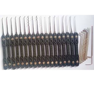 Quality Stainless Steel 18 PCS Hooks Lock Pick Set with 7 Tension Tools for Professional for sale