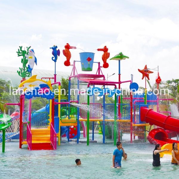 Quality 11KW Power Splash Water Playground Spray Park Equipment Anti UV for sale