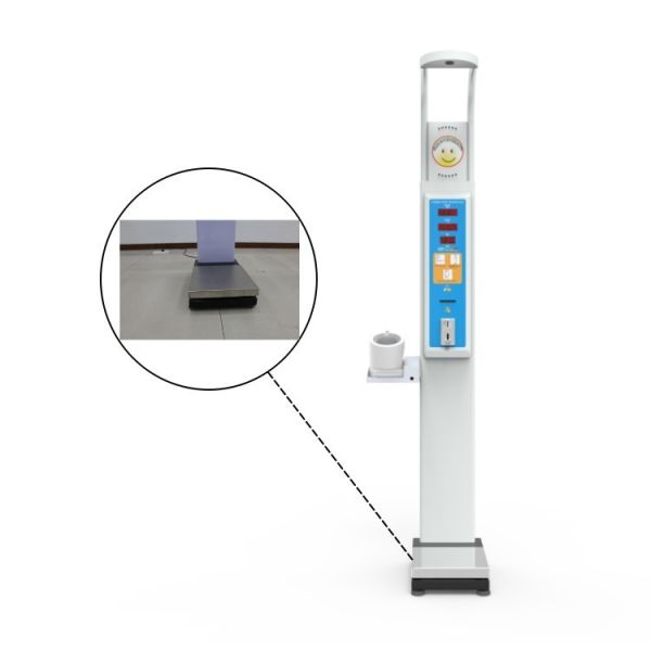 Quality 44kg G.W. BMI Coin Ultrasonic Body Height Weight Fat Scale with Blood Pressure Machine for sale